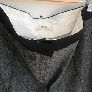 Celine | Pants & Jumpsuits | Celine Gray Wool Cropped Pants | Poshmark
